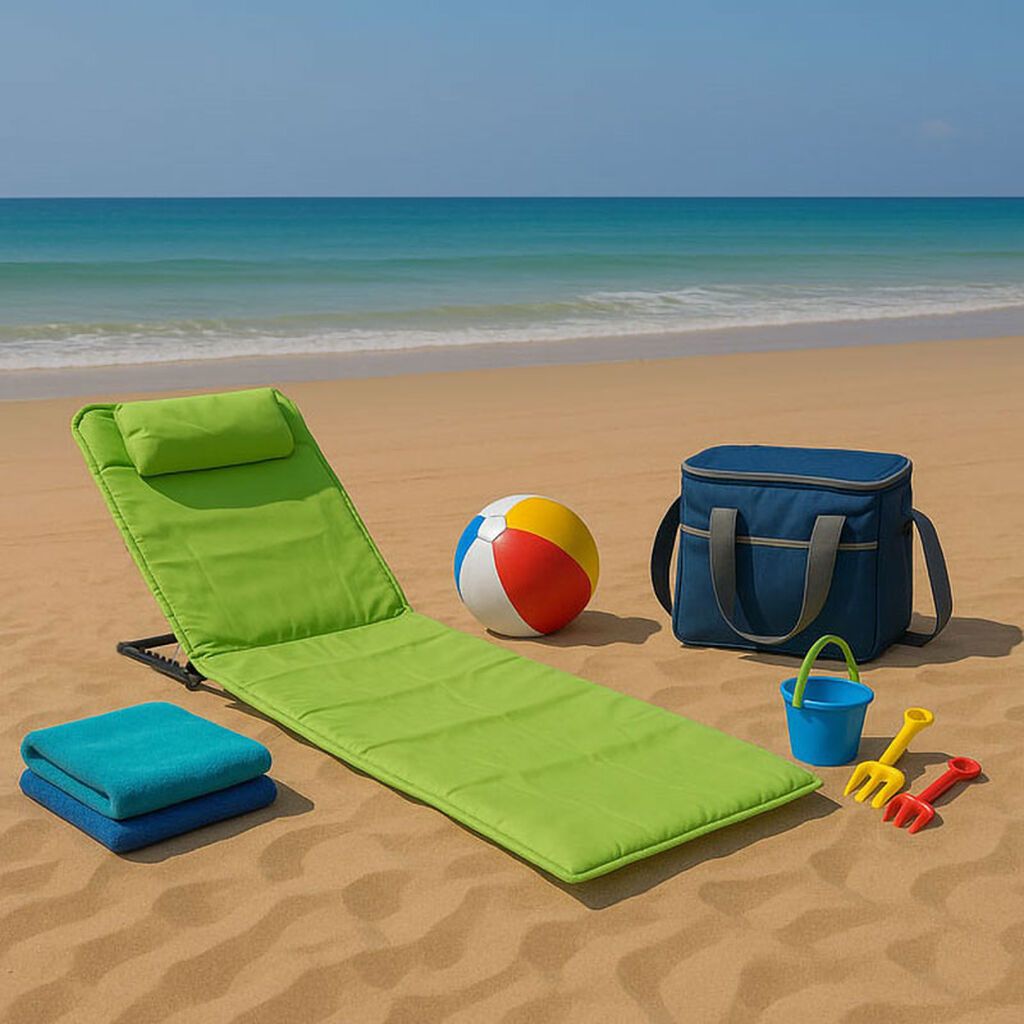 Ležaljka sklopiva za plažu 140x39 cm, zelena – LP-722000Z-310 Opis: -