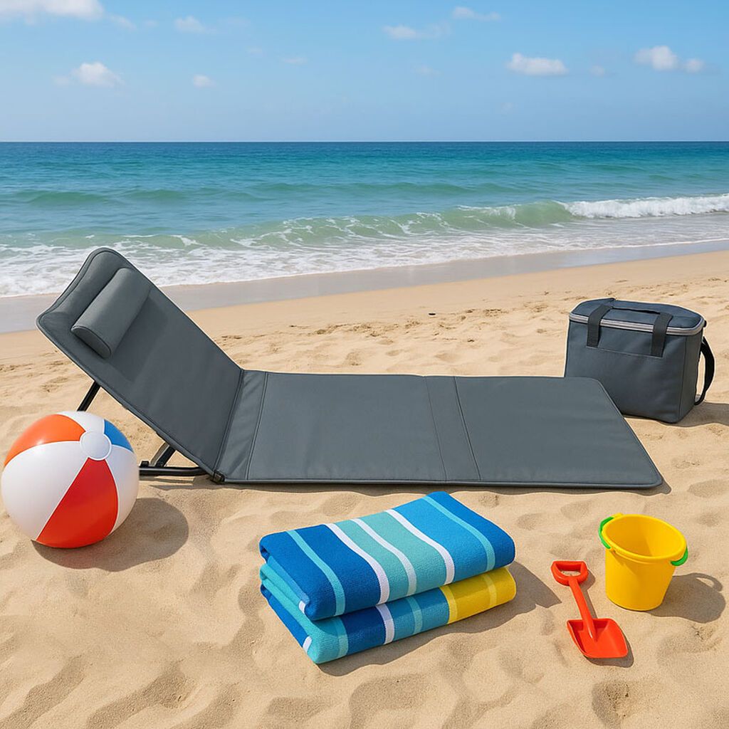Ležaljka sklopiva za plažu 140x39 cm – siva, model LP-722000S-310