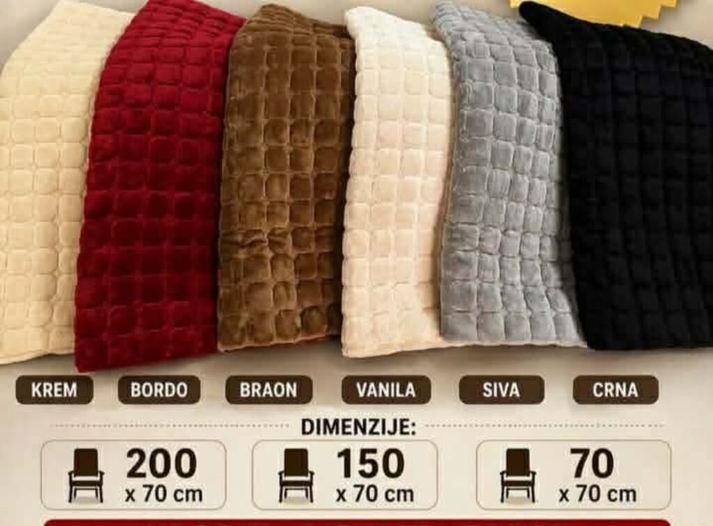   ✨ Plišani flekeri za trosed, dvosed i fotelju ✨ Cena kompleta 2700