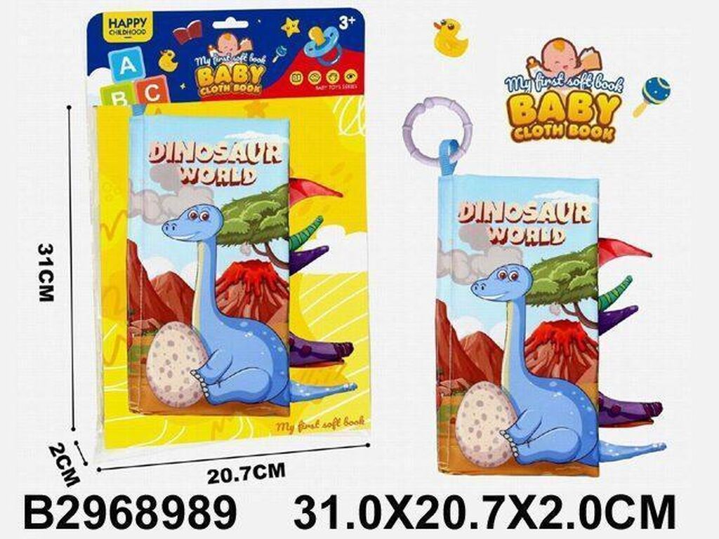 Mekana knjiga 898908-K za bebe – Dinosaur World Opis: - Mekana knjiga