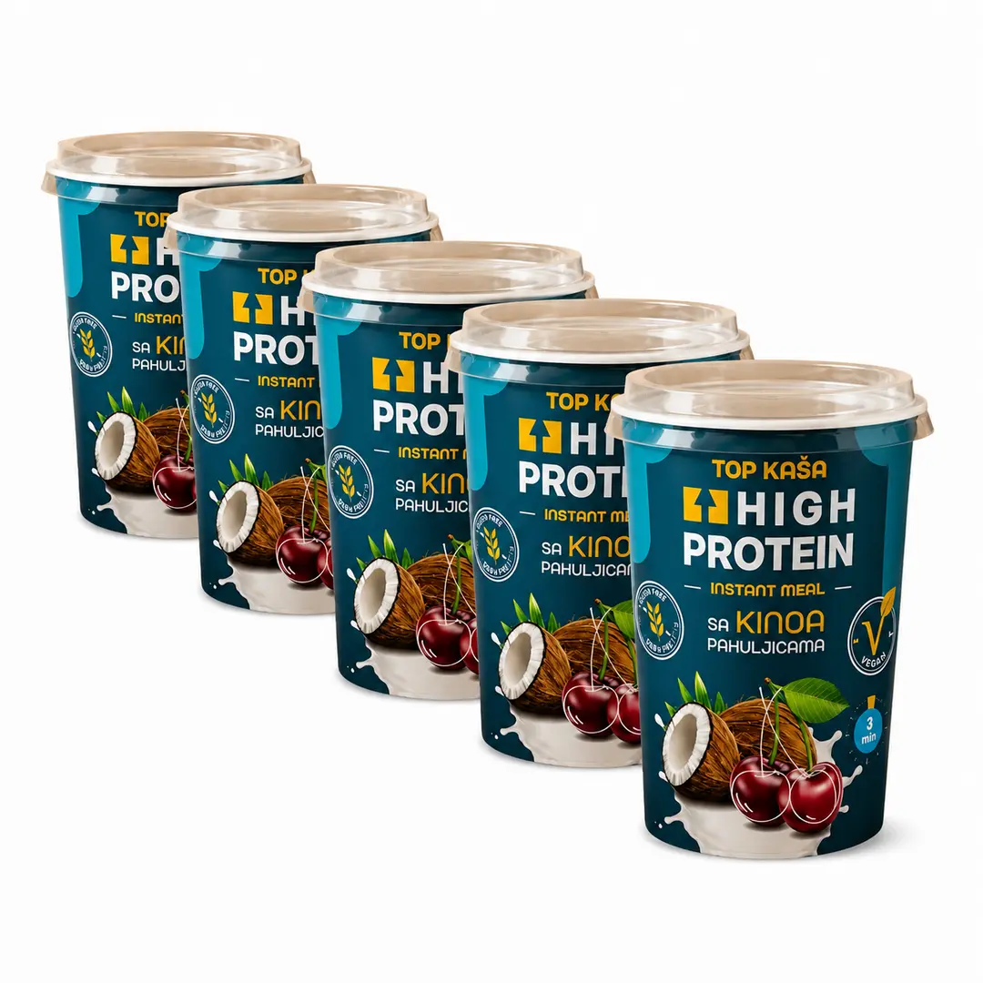 Proteinska kaša Kokos-Višnja 5kom x 60g - TopFood