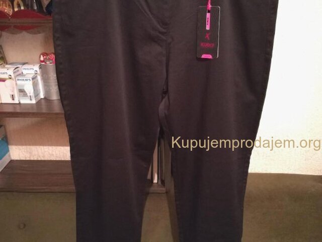 Odlicne zenske pantalone za punije dame i devojke Kubra Veliki broj Crne Novo