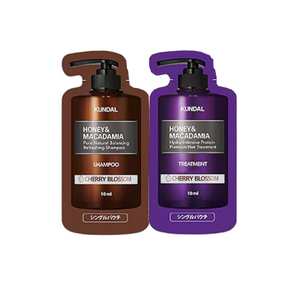 KUNDAL Honey Macadamia Sachet set 2x10ml Shampoo/Treatment Cherry Blossom
