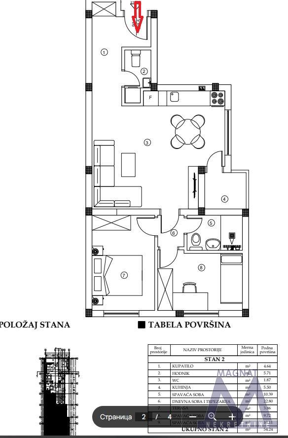 Dvoiposoban stan na prodaju, 54m2, 128.495€