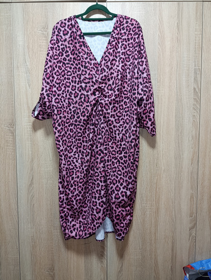 Roze haljina animal-print