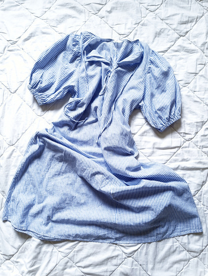 H&m lanena haljina puf rukavi-NOVO