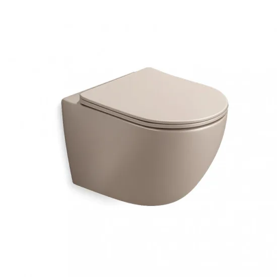KONZOLNA ŠOLJA PERLA COMPACT CAPPUCCINO RIMLESS SA DUROPLAST SOFT CLOSE WC DASKOM