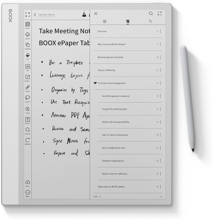 BOOX TABLET NOTE MAX 13.3 NO FRONTLIGHT B/W EPAPER NOTEBOOK 300 PPI 6G 128G