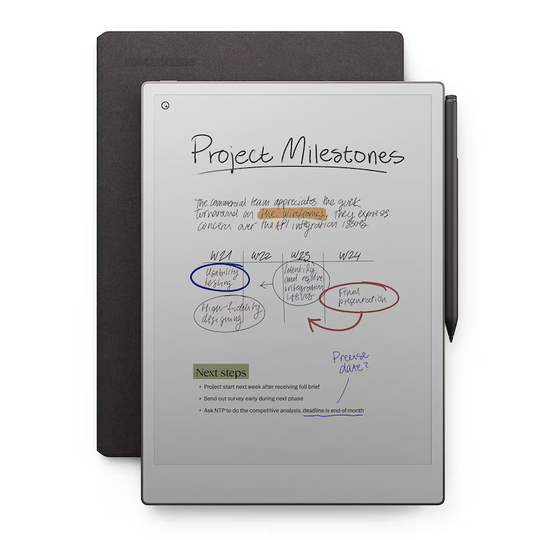 REMARKABLE - PAPER PRO - 11.8" PAPER TABLET WITH MARKER PLUS AND BOOK FOLIO IN MOSAIC WEAVE - BASALT