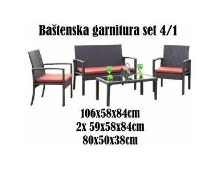 Baštenska garnitura crna sfs002 ( 005046 )