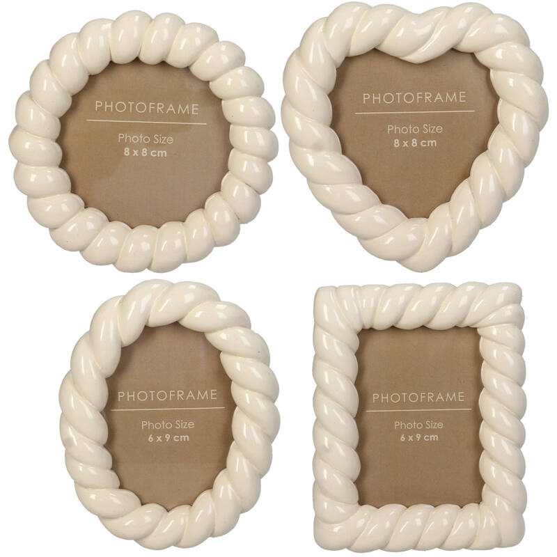 RAM ZA SLIKE – Photo Frame Twisted Polyresin Ivory 6x9cm
