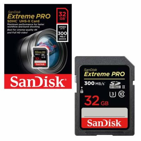 SanDisk Extreme Pro SDHC 32GB – 300MB/s UHS-II