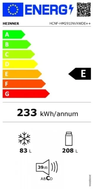 Heinner hcnf-hm291invxwde+/no frost/inverter/60 x 186 cm Kombinovani frižider
