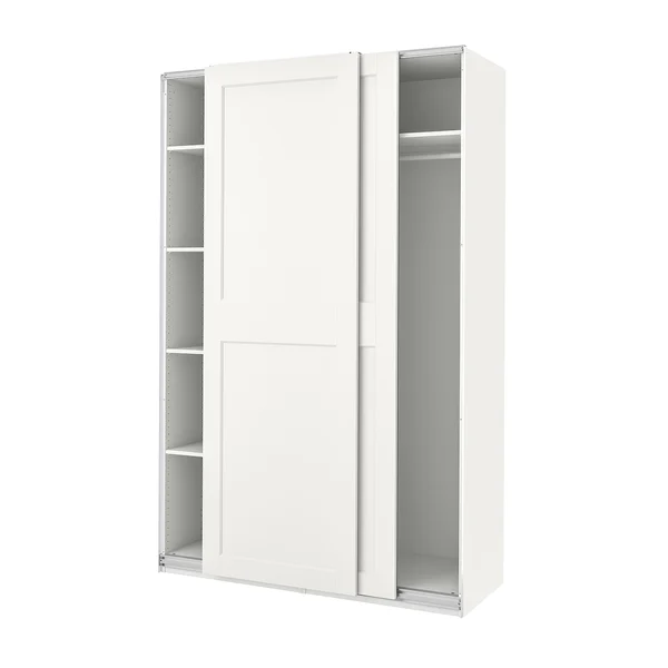 Garderober, bela/bela, 150x66x236 cm