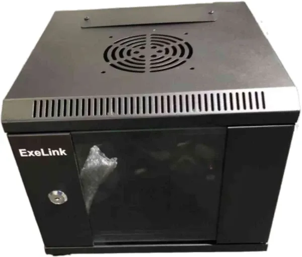 Rek ExeLink 10 in 4U zidni orman vrata staklena,crni,312 × 300 × 310 mm