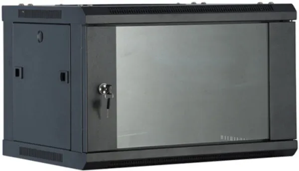 Rek ExeLink 19in,4U,600×450 zidni orman,nosivost do 30-40kg,kaljeno staklo,crna