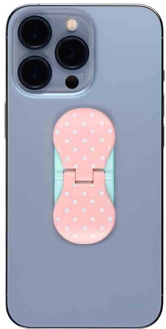 ZipGrips držač za telefon i postolje ROZE SA BELIM TAČKAMA