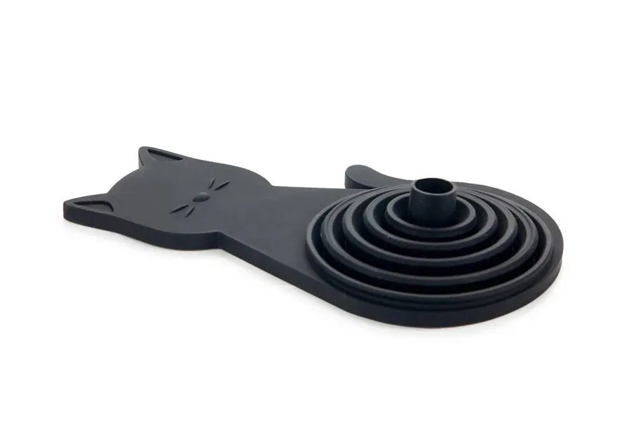 Sklopivi silikonski levak sa magnetom MEOW - BLACK