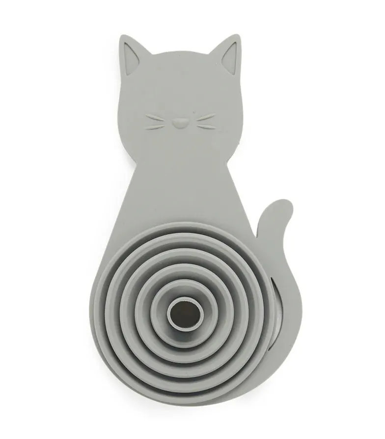 Sklopivi silikonski levak sa magnetom MEOW - GRAY