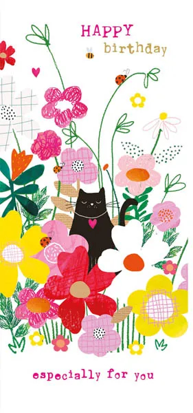 Rođendanska čestitka CAT IN GARDEN