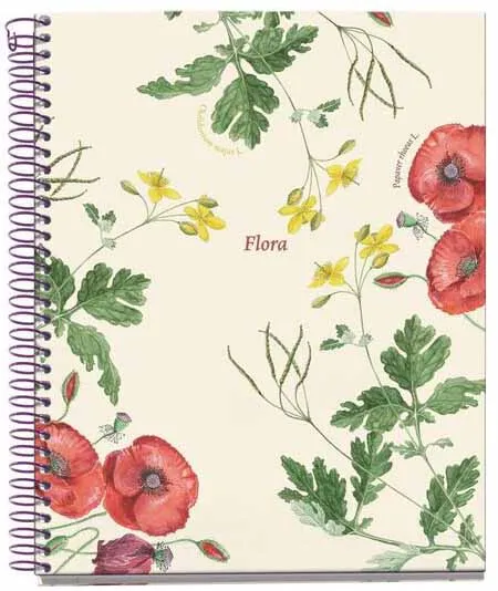 MIQUELRIUS notes A5 AMAPOLA BOTANICAL FLORA kvadratići