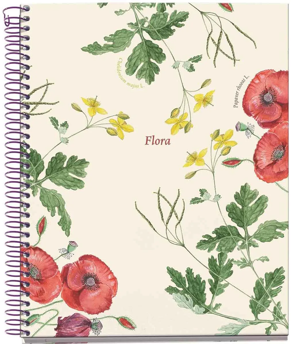 Notes POPPY BOTANICAL FLORA A5 linije