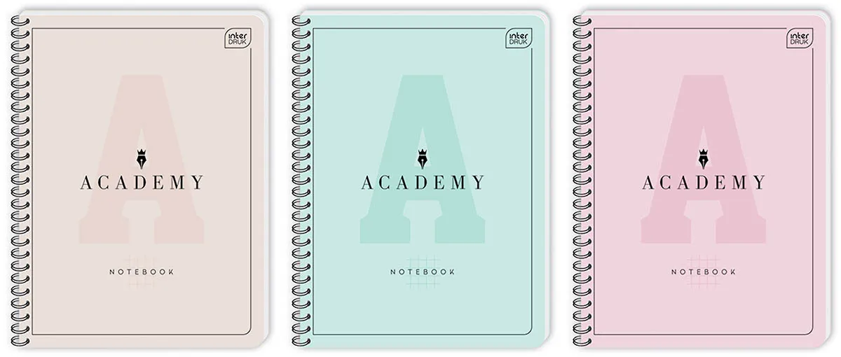 Notes A4 ACADEMY PASTEL 100 listova na kvadratiće (Više vrsta)