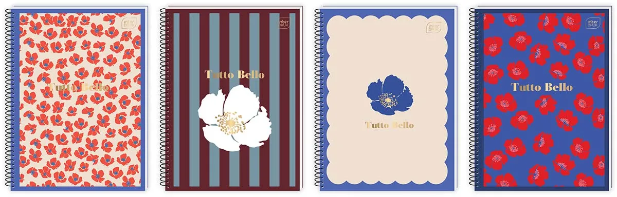 Spiralni notes A6 TUTTO BELLO 80 listova na kvadratiće (Više vrsta)