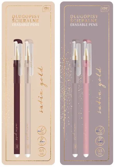 Set dve piši-briši hemijske olovke SATIN GOLD (DVE VRSTE)