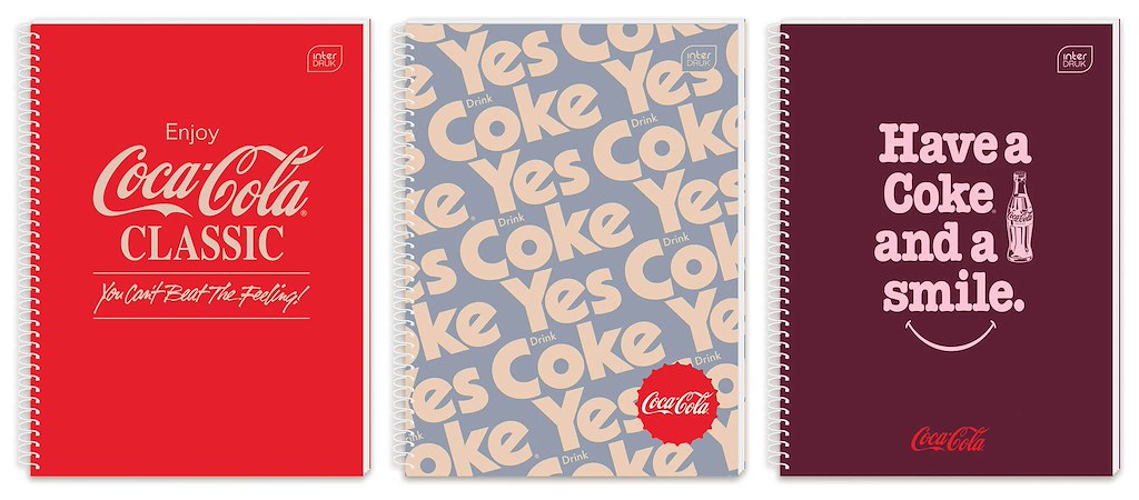 Spiralni notes A4 kvadratići COCA COLA (TRI VRSTE)