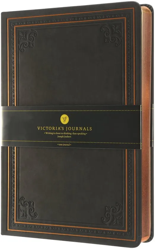 Notes VICTORIA'S JOURNALS VINTAGE - CRNI 14x20, 128 strana na linije