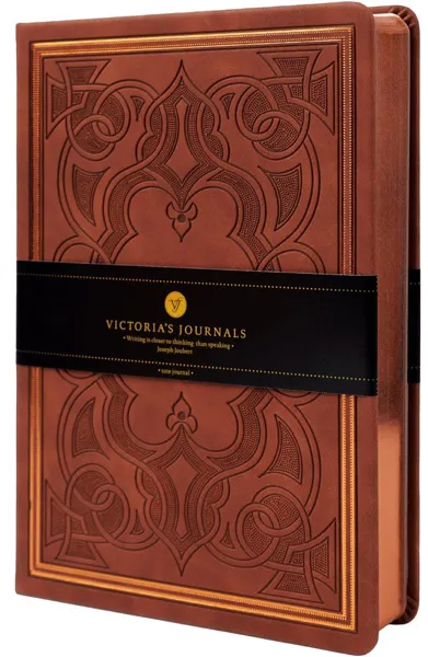VICTORIA'S JOURNALS notes A5 na linije VINTAGE-BRAON