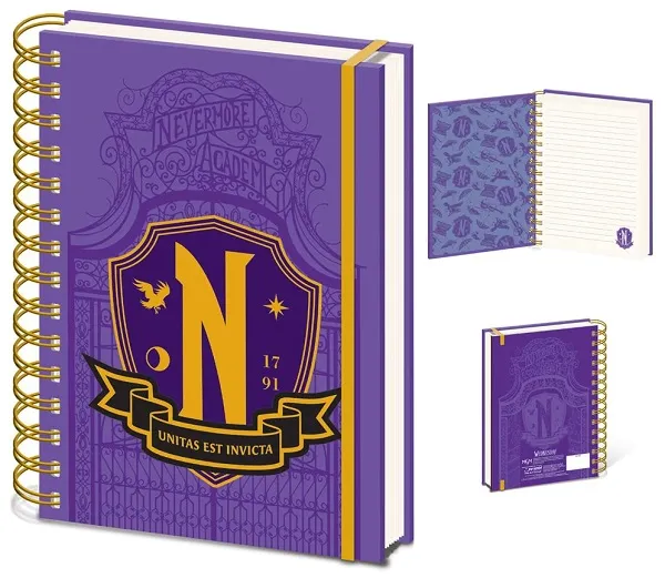 Notes sa spiralom A5 WEDNESDAY (NEVERMORE SHIELD)