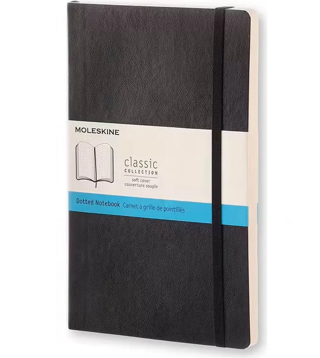 Notes A5 MOLESKINE 13x21 cm Crni (meke korice, na tačkice)