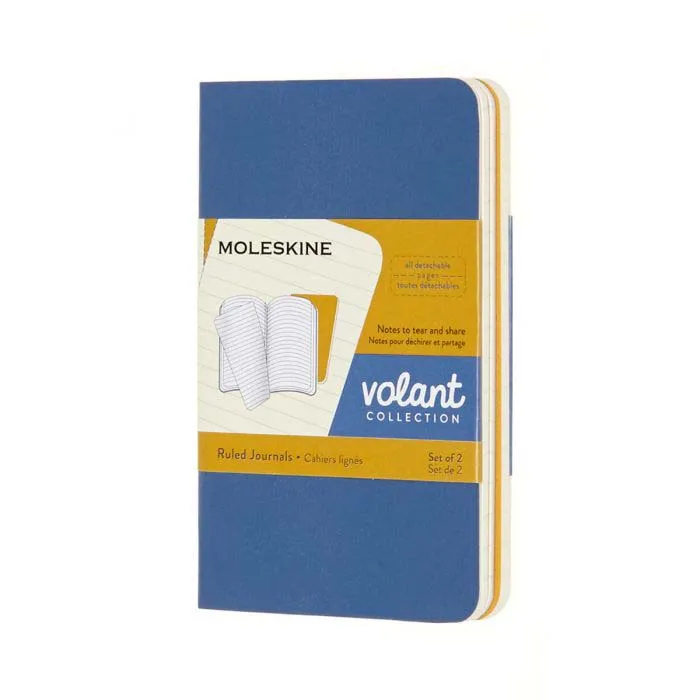 Notes VOLANT MOLESKINE Set od 2, Ruled, plava/žuta