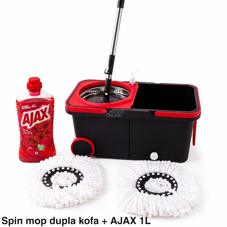 Spin Mop sa duplom kofom + AJAX 1L za podove NA POKLON!