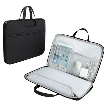 BUSINESS LAPTOP BAG WITH FULL-OPEN DESIGN - 15.6" - BLACK