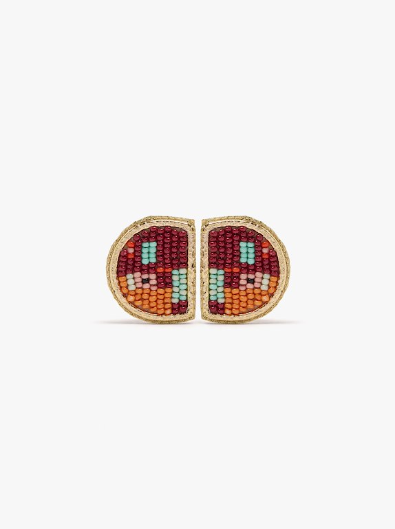 SEMICIRCLE EARRINGS WITH BEADS