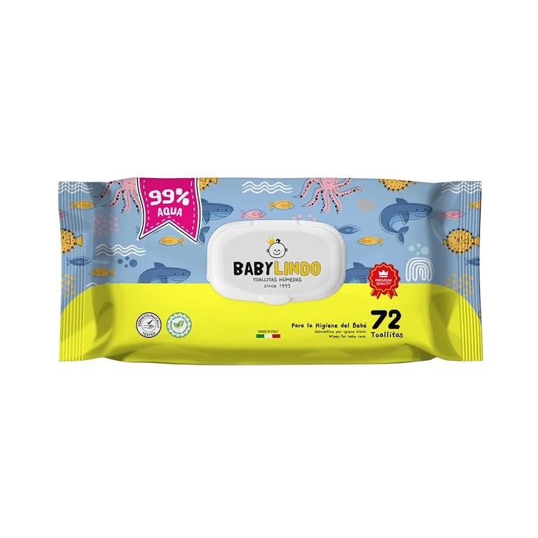 Baby Lindo Vlažne Maramice 99% Aqua 72 Komada
