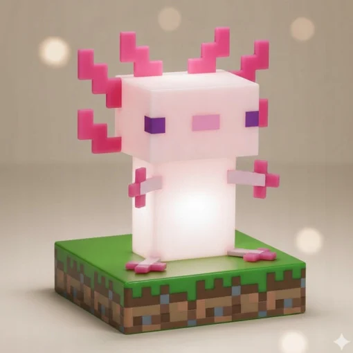 Minecraft Axolotl Lampa