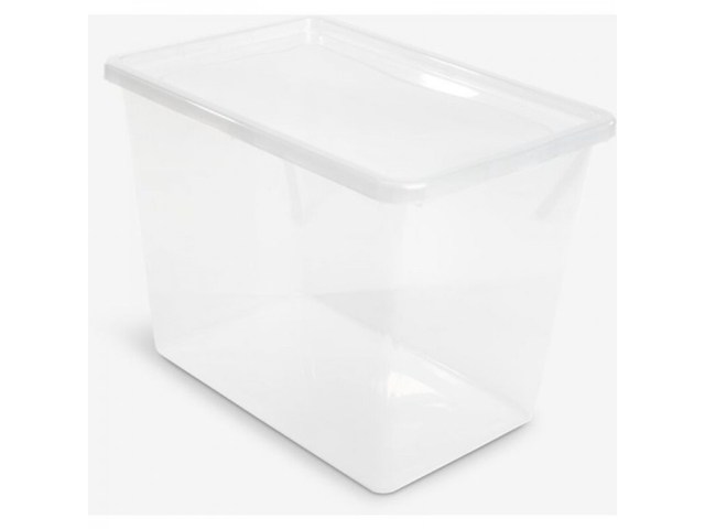 Kutija za odlaganje BASIC BOX 80L, providna, sa poklopcem