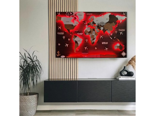 LED mapa sveta 140x90 RGB Tuya