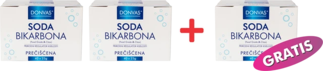 DONVAS® Soda Bikarbona prečišćena, 40 kesica po 25gr (paket 2+1 gratis)