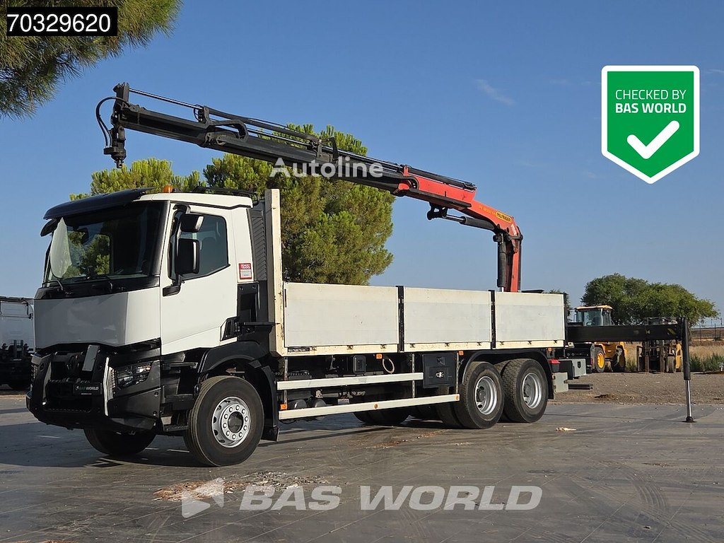 Renault K 380 K 6X4 Grua Palfinger PK18002 EH Mando Suspensión Ballestas kamion s ravnom platformom