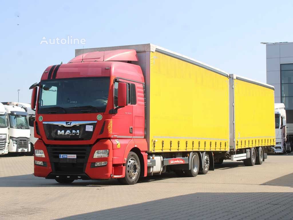MAN TGX 24.510, EURO 6, 6X2, NAVIGATION, ROAD-ABLE + GTS (2021) kamion s ceradom + prikolica sa ceradom