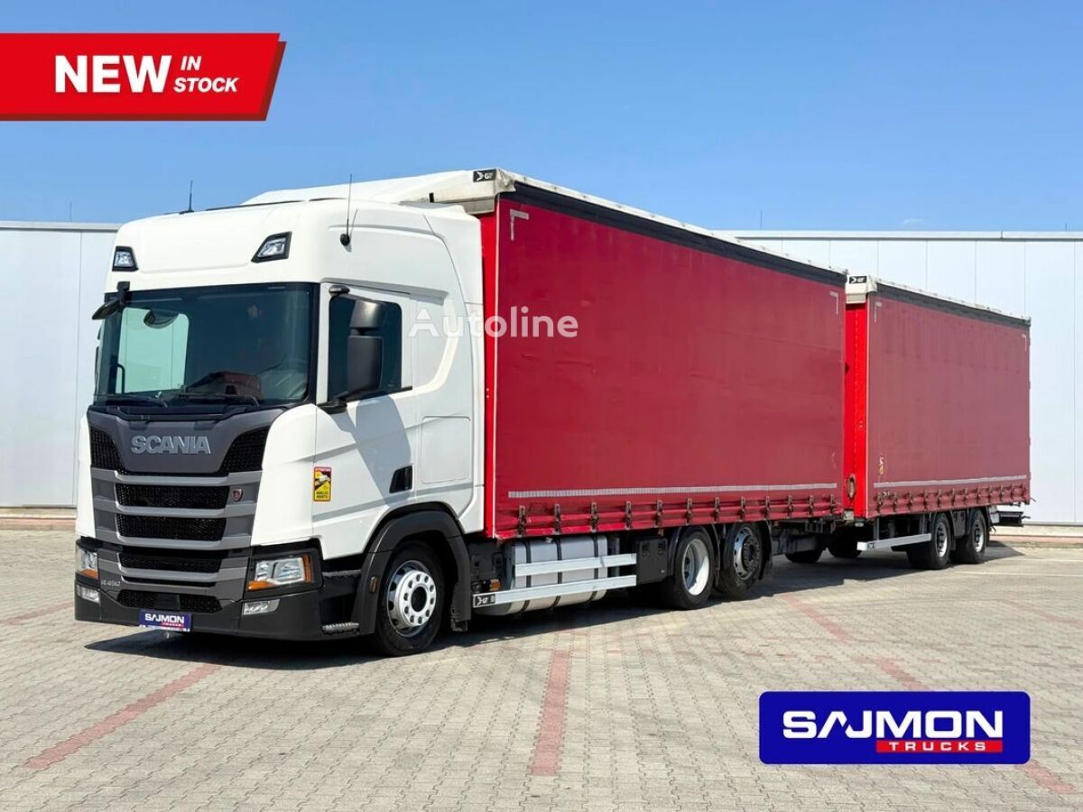 Scania R450 / ZESTAW TANDEM 120 M3 / 7,75 M + 7,75 M / SALON PL kamion s ceradom + prikolica sa ceradom