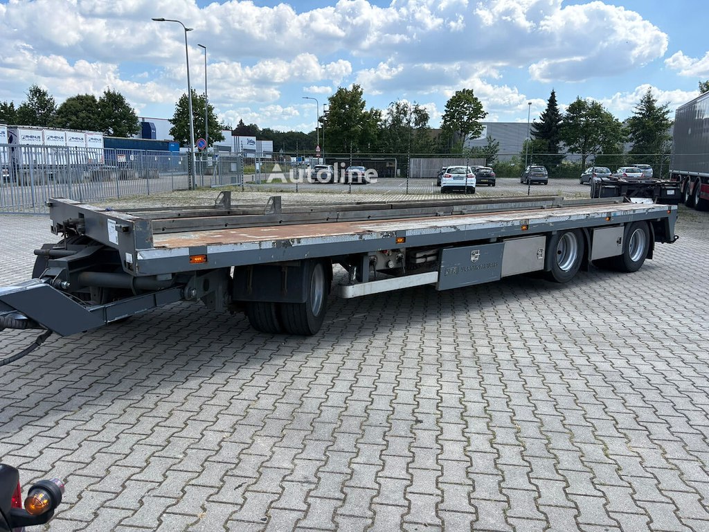 Vlastuin 30T Vlakke aanhanger + Containerbanen 80CM Hoog Rongen, Top cond prikolica za kontejnere