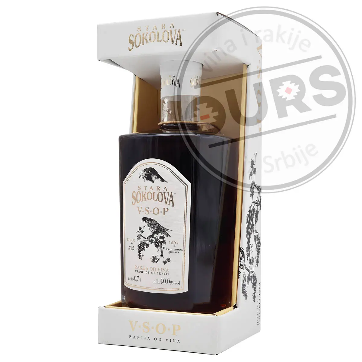 Stara Sokolova Rakija od vina VSOP Box 0,7L