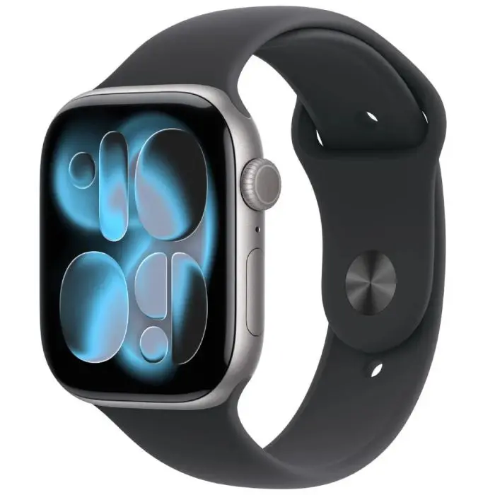 Apple Watch S11 GPS 46mm Space Grey Aluminium Case with Black Sport Band - S/M (MEV04RK/A)