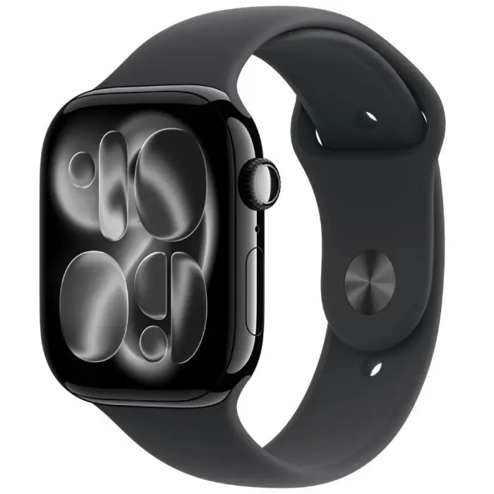Apple Watch S11 GPS 46mm Jet Black Aluminium Case with Black Sport Band - M/L (MEUX4RK/A)